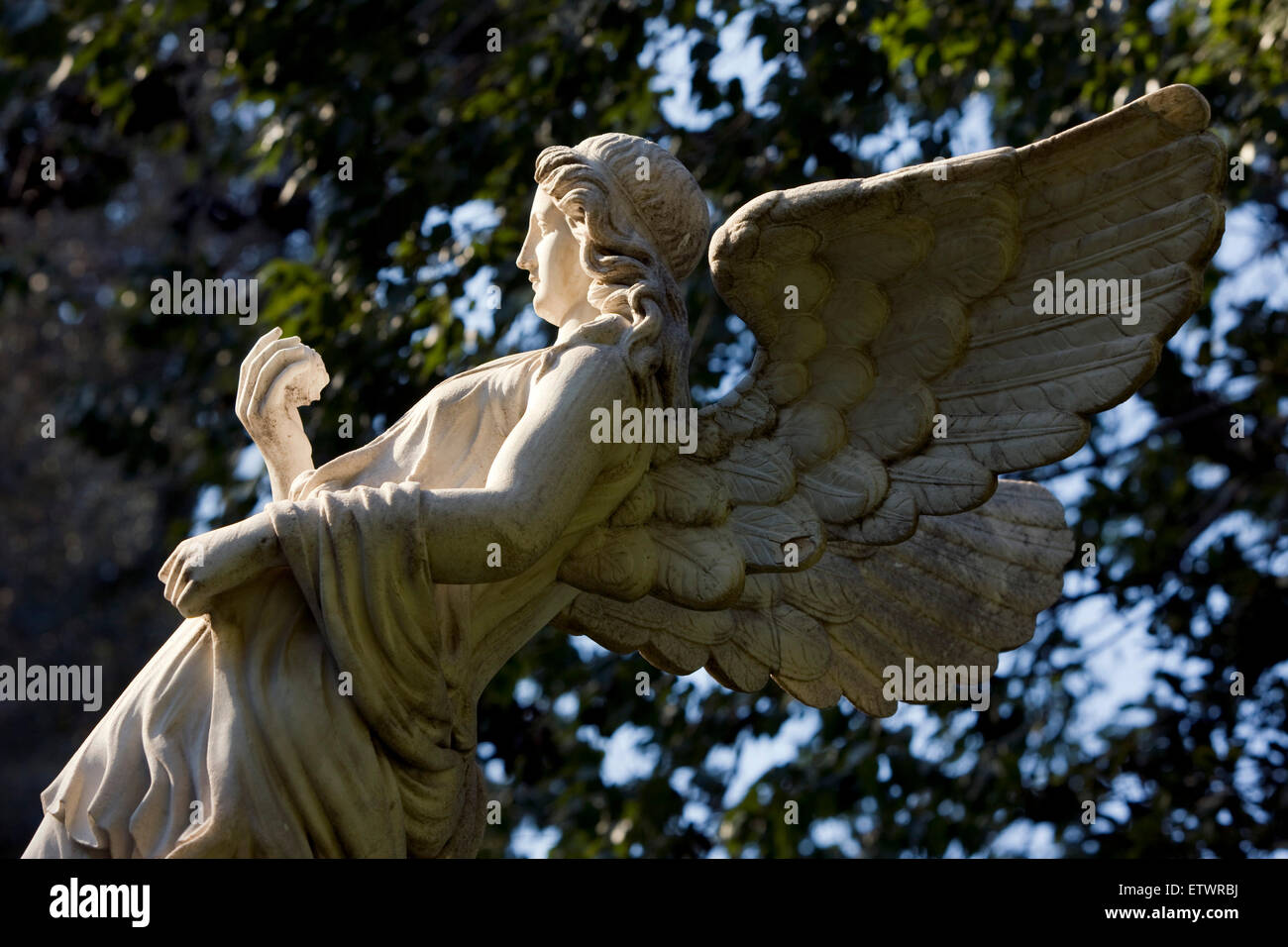 Winged female statue closeup. Zappeion mansion, athens, Greece Stock ...