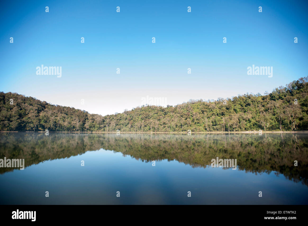 Mayan sacred Chicabal Lake (Laguna Chicabal) at Volcan Chicabal ...