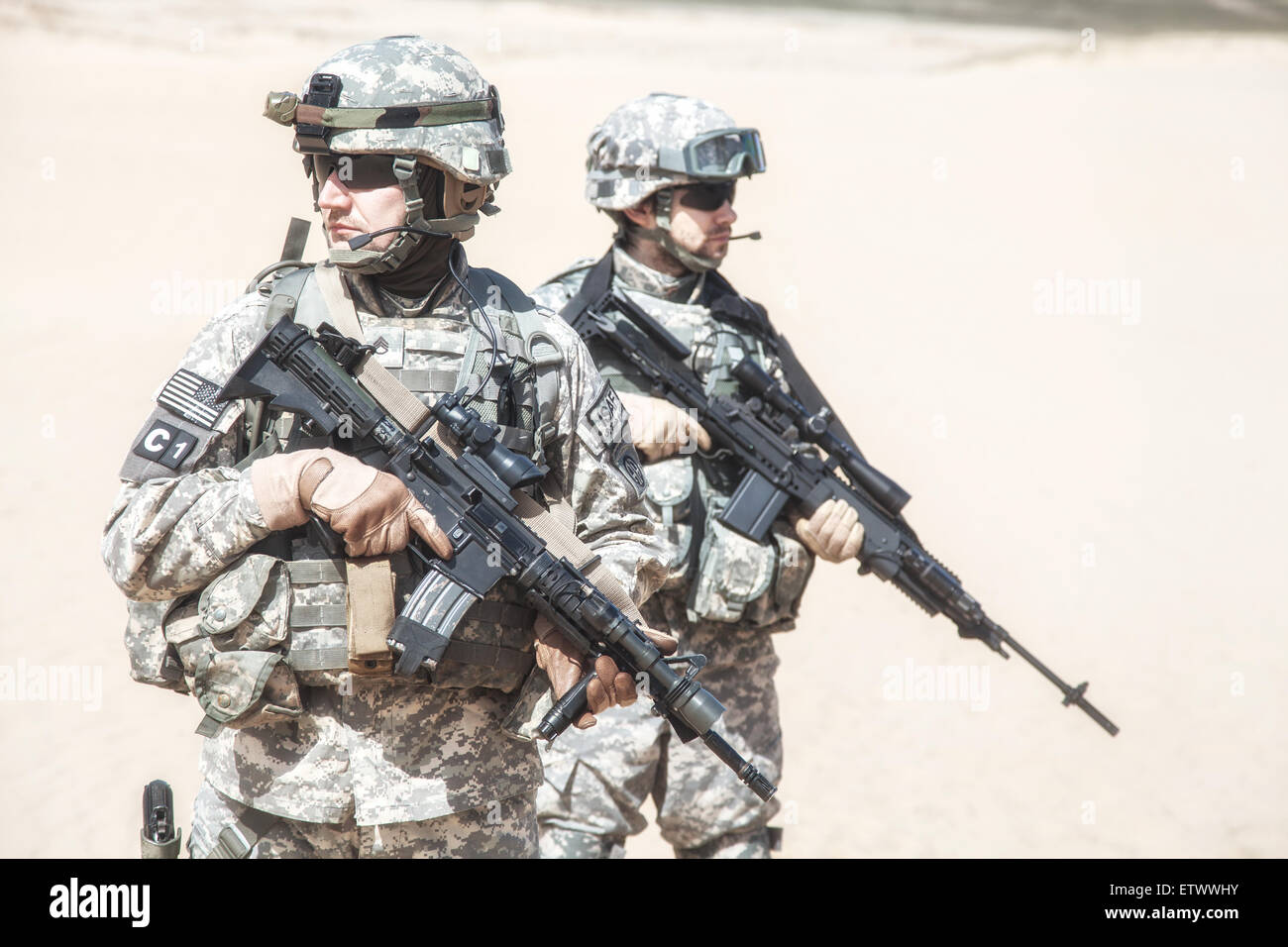 infantrymen in action Stock Photo - Alamy