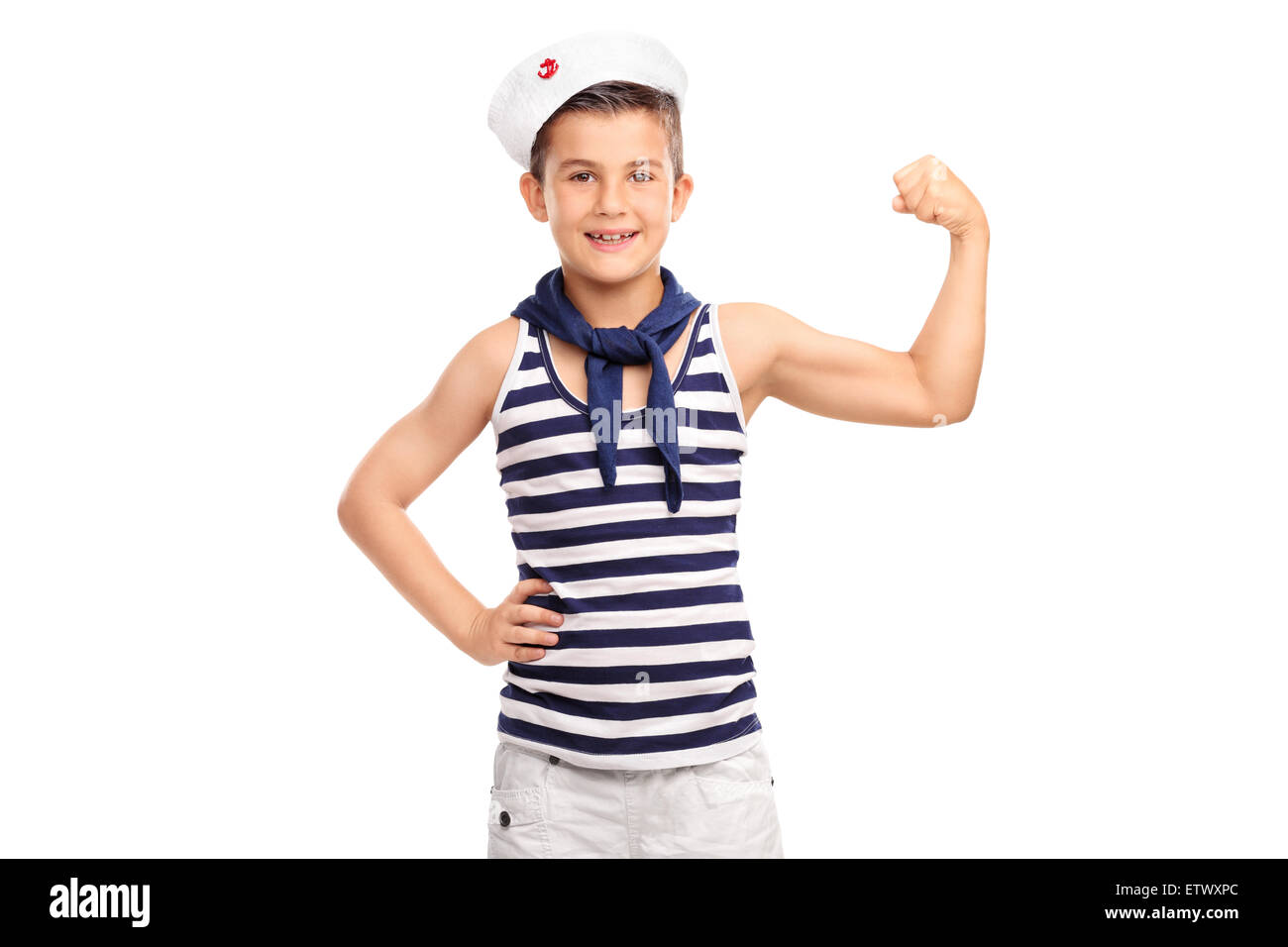 Kid flexing hi-res stock photography and images - Alamy