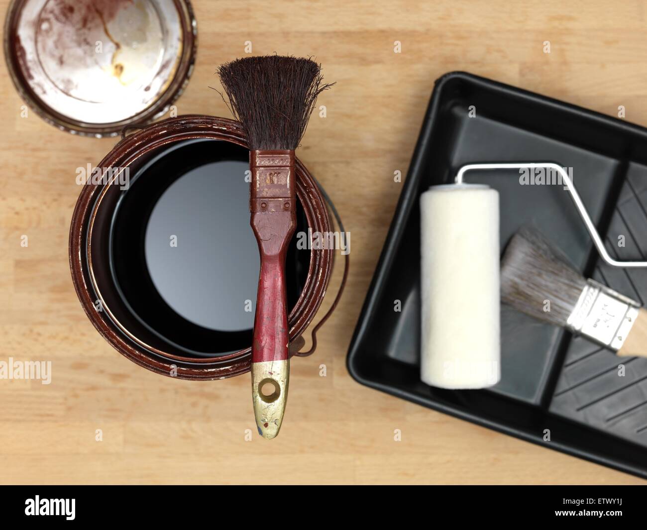 A close up shot of painting equipment Stock Photo - Alamy