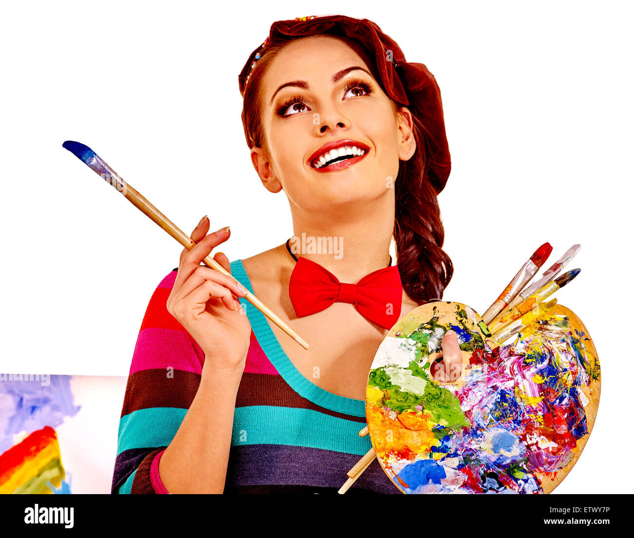 Female artist at work Stock Photo - Alamy