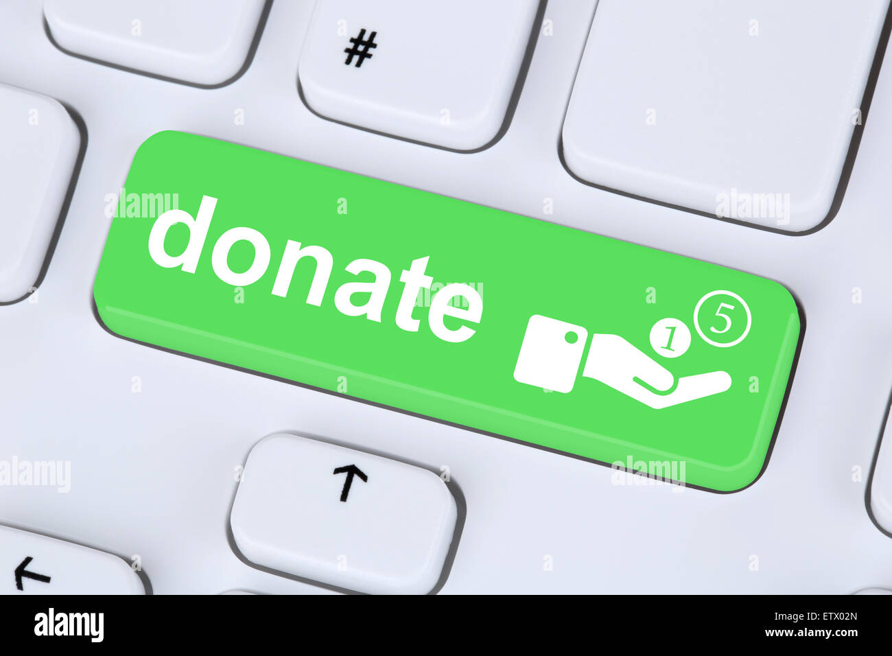Donate money donation for a project symbol on computer keyboard Stock ...