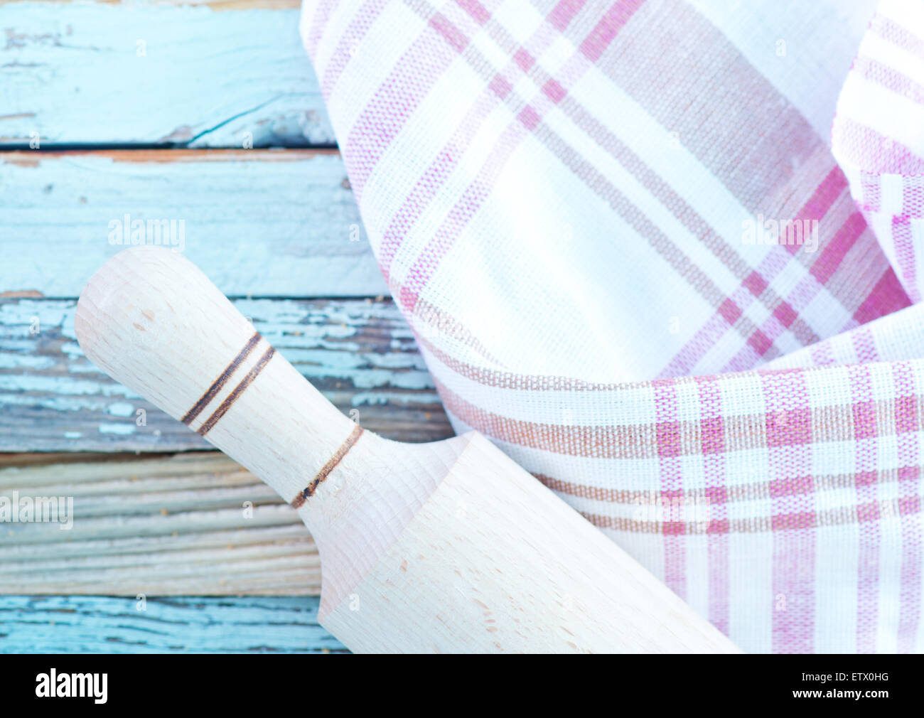 rolling pin and napkin on a table Stock Photo - Alamy