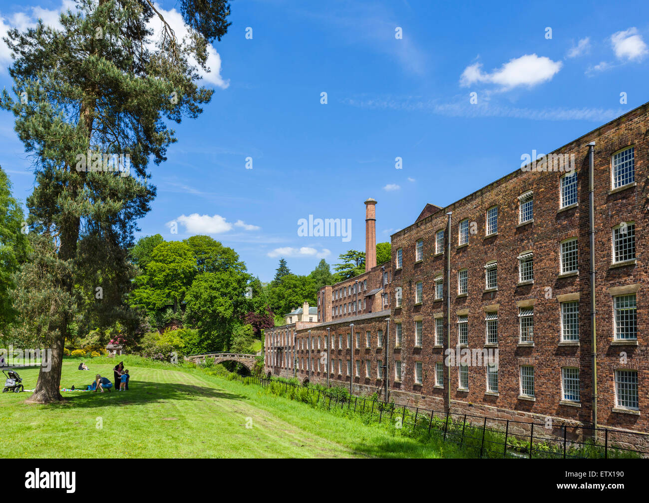 The River Bollin and Quarry Bank Mill, a historic 18thC textile mill in ...