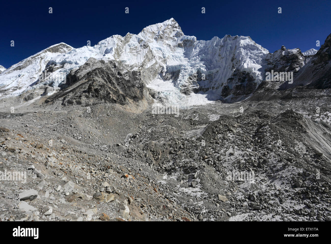 Summit of Nuptse mountain (7864 M), Everest base camp trek, Sagarmatha ...