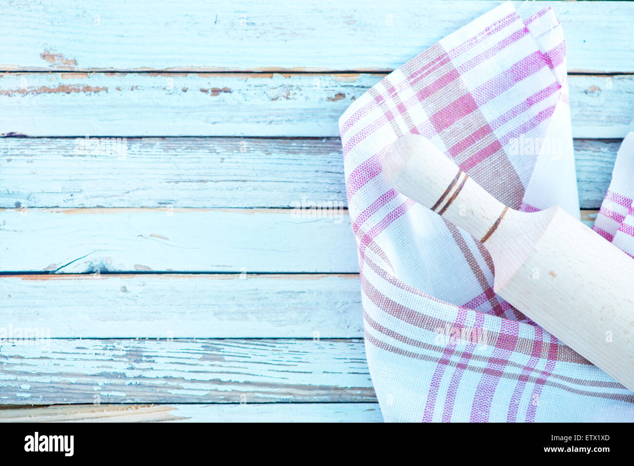 rolling pin and napkin on a table Stock Photo - Alamy