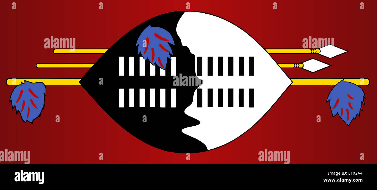 The shield of the African country Swaziland Stock Photo - Alamy