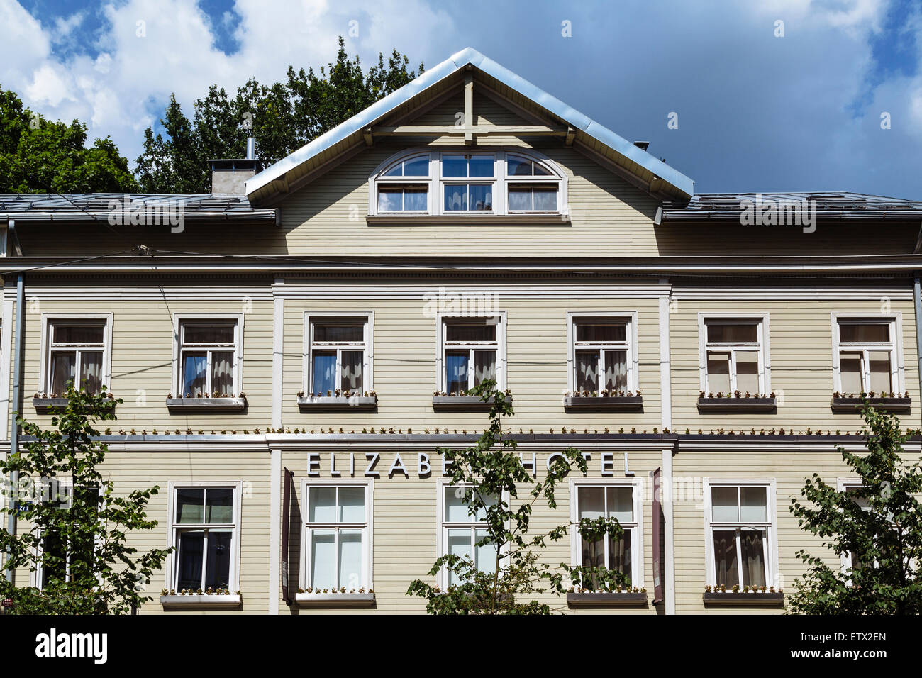 Elizabeth Hotel, old timber building at Elizabetes Iela 4, Riga, Latvia ...