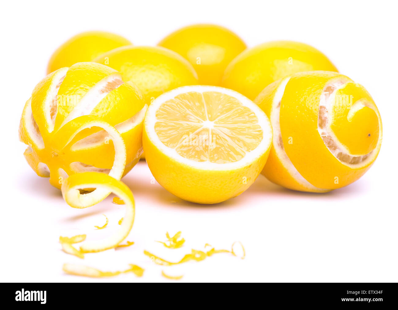 fresh pile of lemon and lemon peel Stock Photo - Alamy