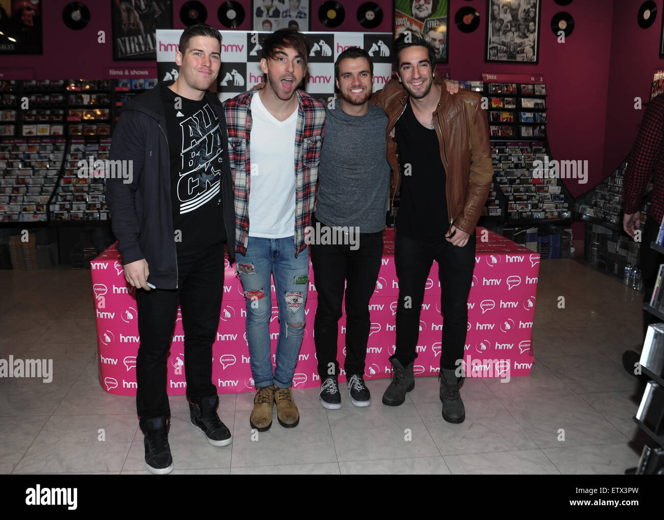 All Time Low sign copies of their new album at HMV inside the Bullring Shopping Centre Featuring ...
