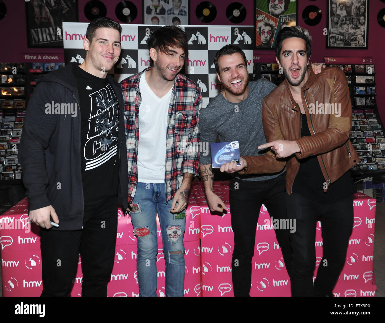All Time Low sign copies of their new album at HMV inside the Bullring Shopping Centre Featuring ...