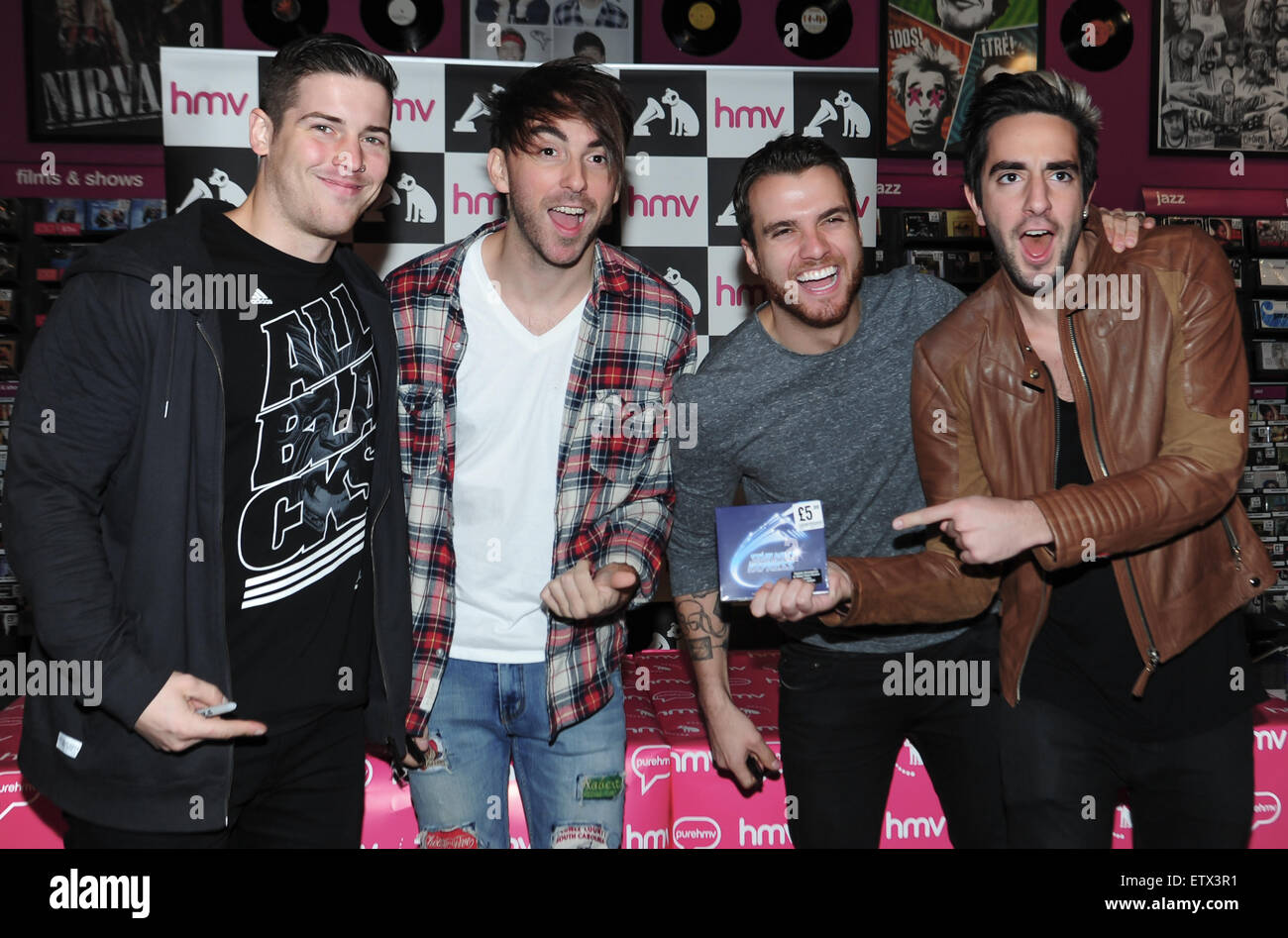 All Time Low sign copies of their new album at HMV inside the Bullring Shopping Centre Featuring ...