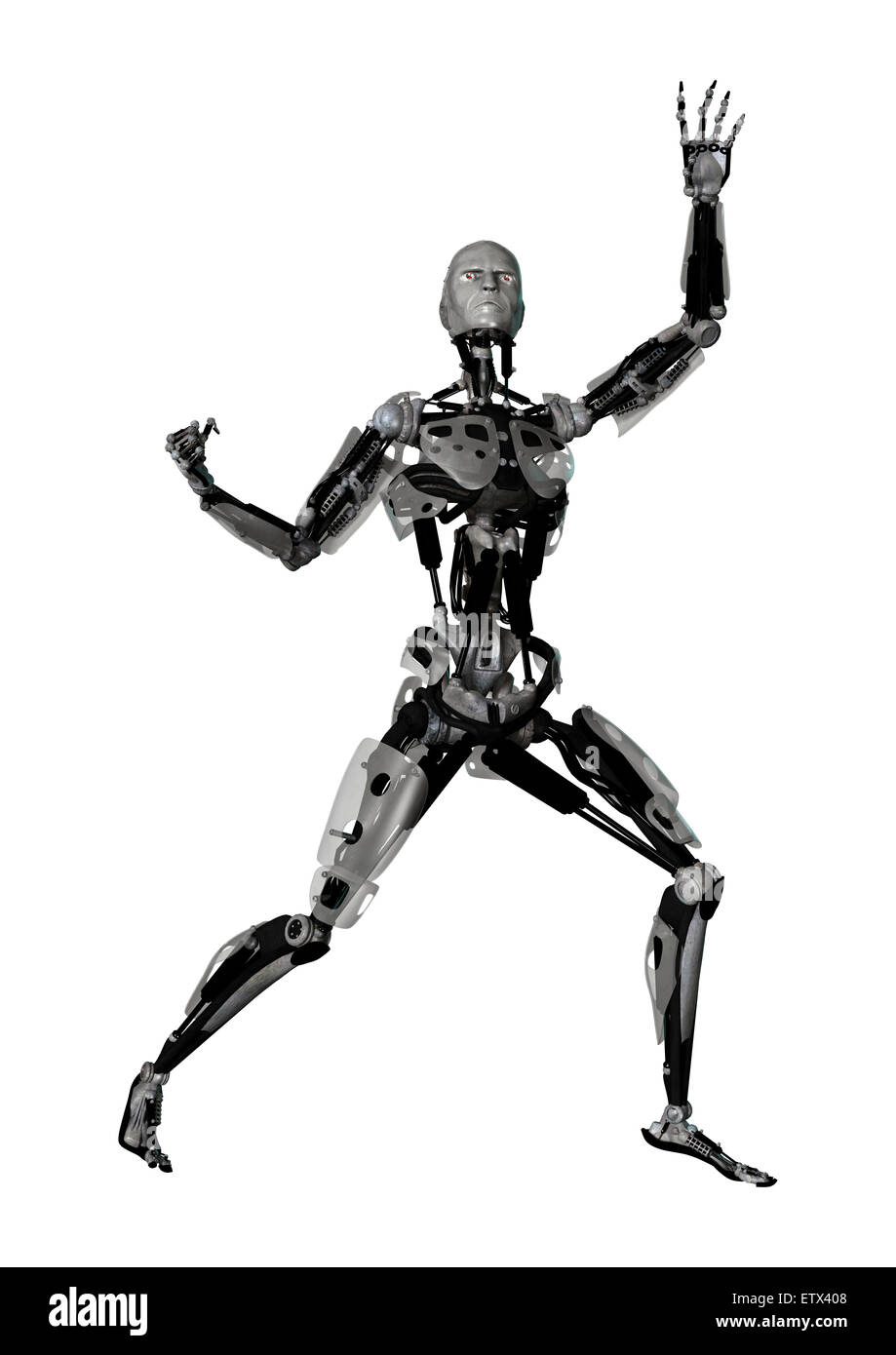 3D digital render of a male cyborg isolated on white background Stock ...