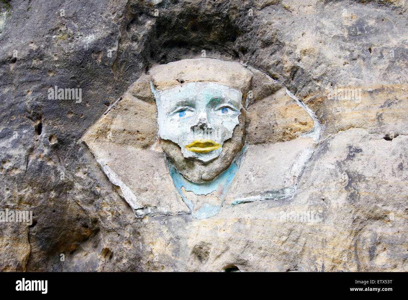 Sphinx - rock sculptures of giant head of Sphinx carved into the ...