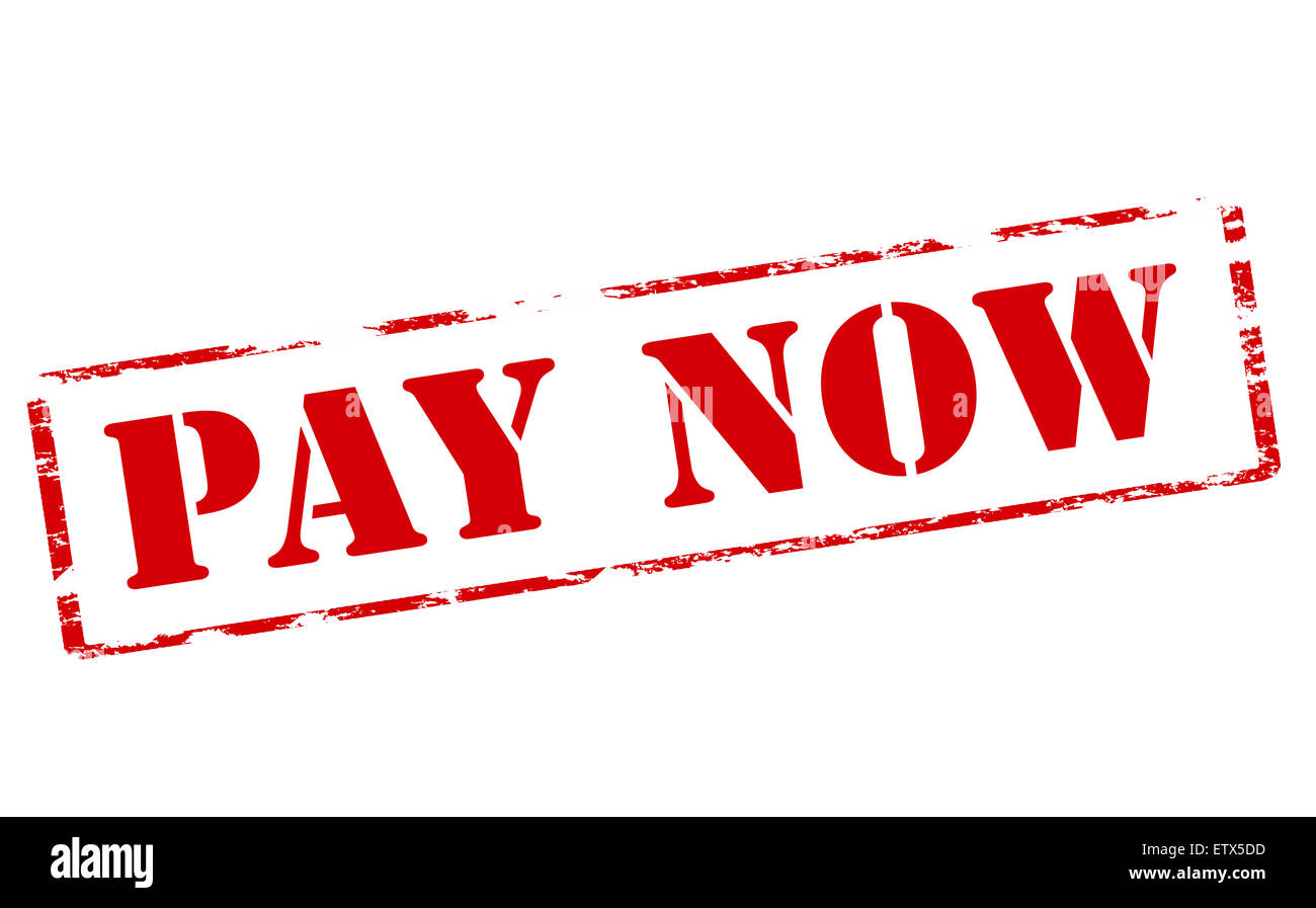 Rubber stamp with text pay now inside, vector illustration Stock Photo - Alamy