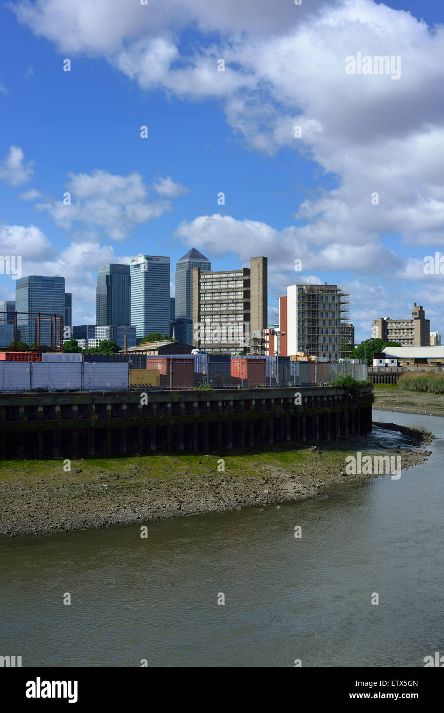 Industry along River Lea, Bow Creek, Tower Hamlets, London, United ...