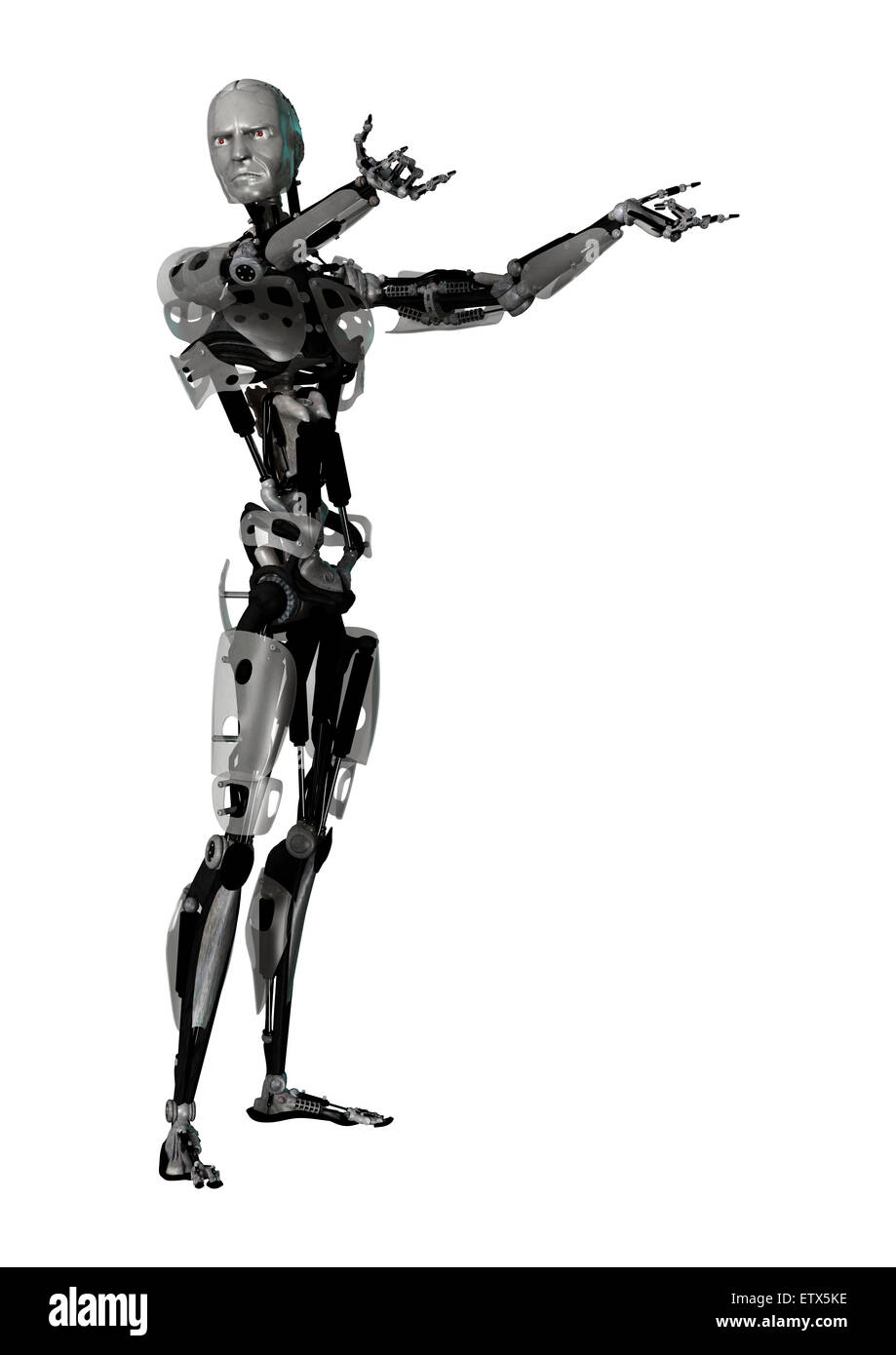 3D digital render of a male cyborg isolated on white background Stock ...