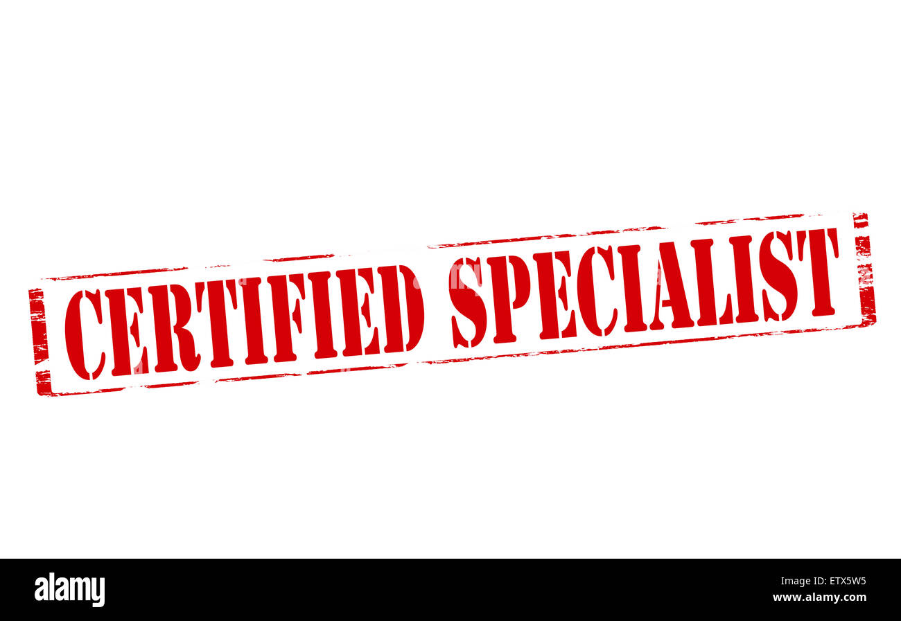 Rubber stamp with text certified specialist inside, illustration Stock ...