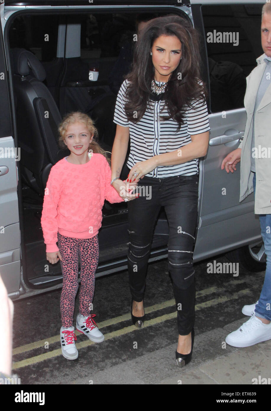 Katie Price and her daughter Princess Tiaamii arriving at BAFTA ...