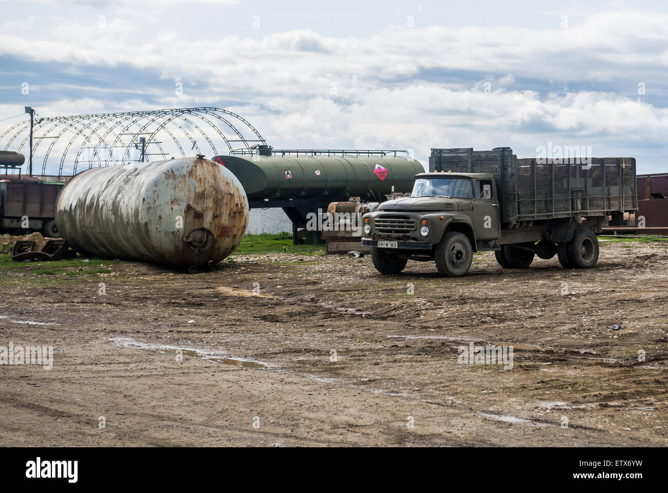 Old ZIL-133 truck in Georgia Stock Photo - Alamy