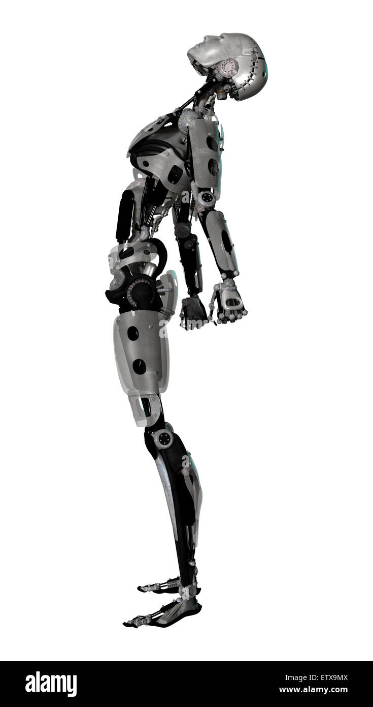 3D digital render of a male cyborg isolated on white background Stock ...