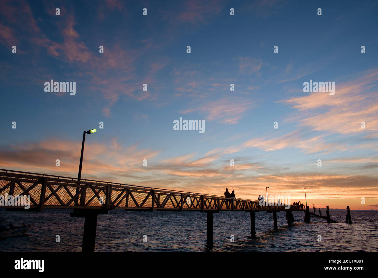Amity Point Jetty sunset Stock Photo - Alamy
