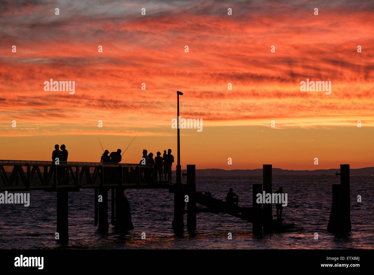 Amity Point Jetty sunset Stock Photo - Alamy