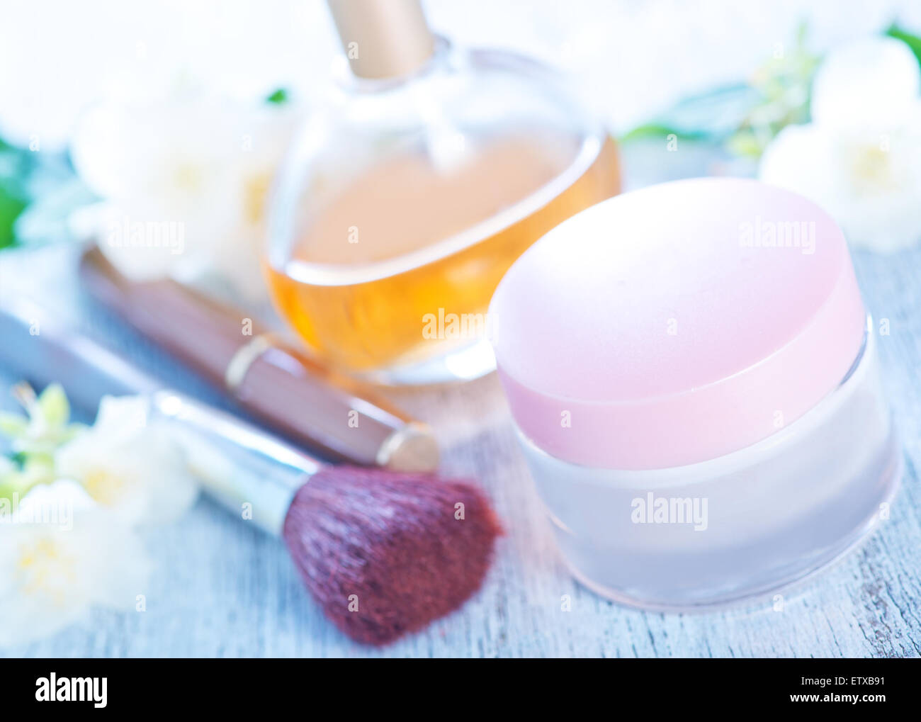 cream for body in bank and on a table Stock Photo - Alamy