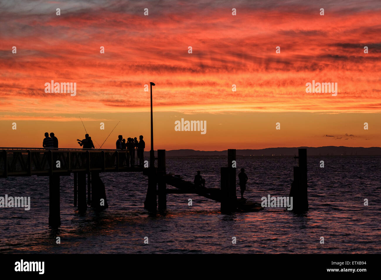 Amity Point Jetty sunset Stock Photo - Alamy