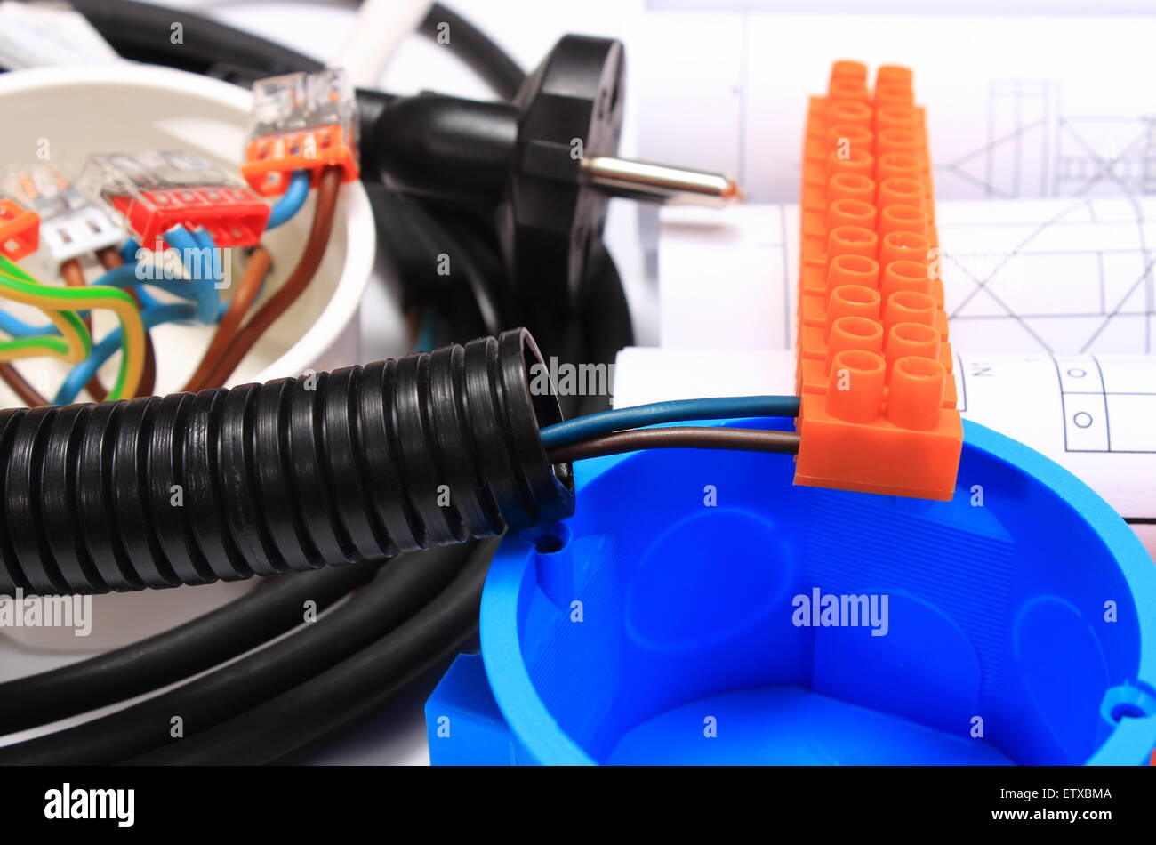 Components for use in electrical installations and rolls of electrical ...