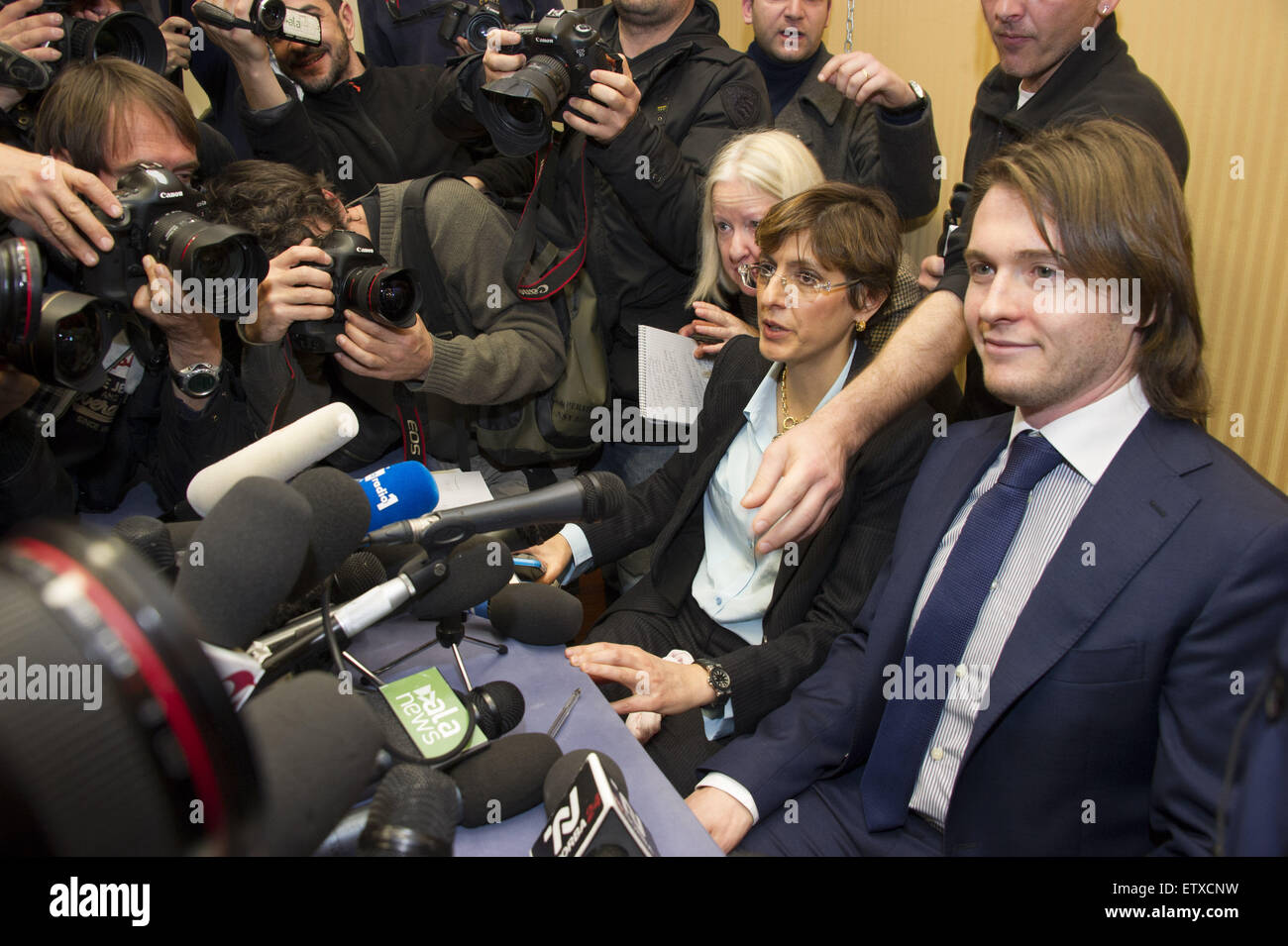 Raffaele Sollecito holds a press conference following his acquittal in ...