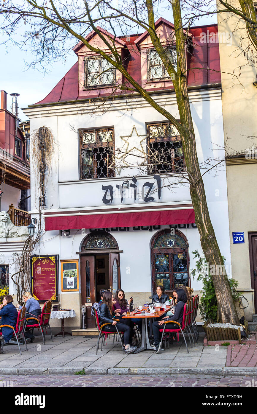 The Jewish restaurant Ariel at Kazimierz, Old Jewish district in Krakow ...