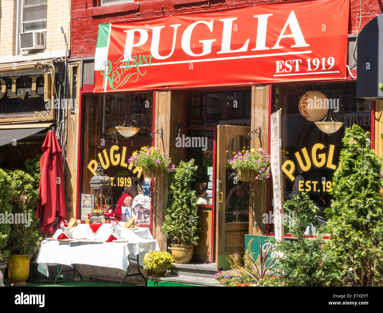 Puglia Restaurant in Little Italy, NYC Stock Photo - Alamy