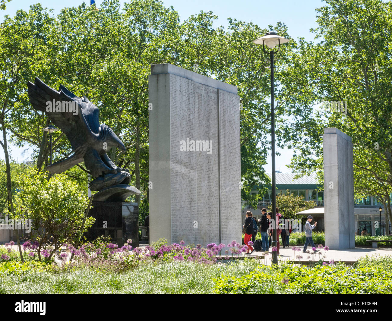 Bronze Eagle and Wreath Statue, East Coast War Memorial, Battery Park ...