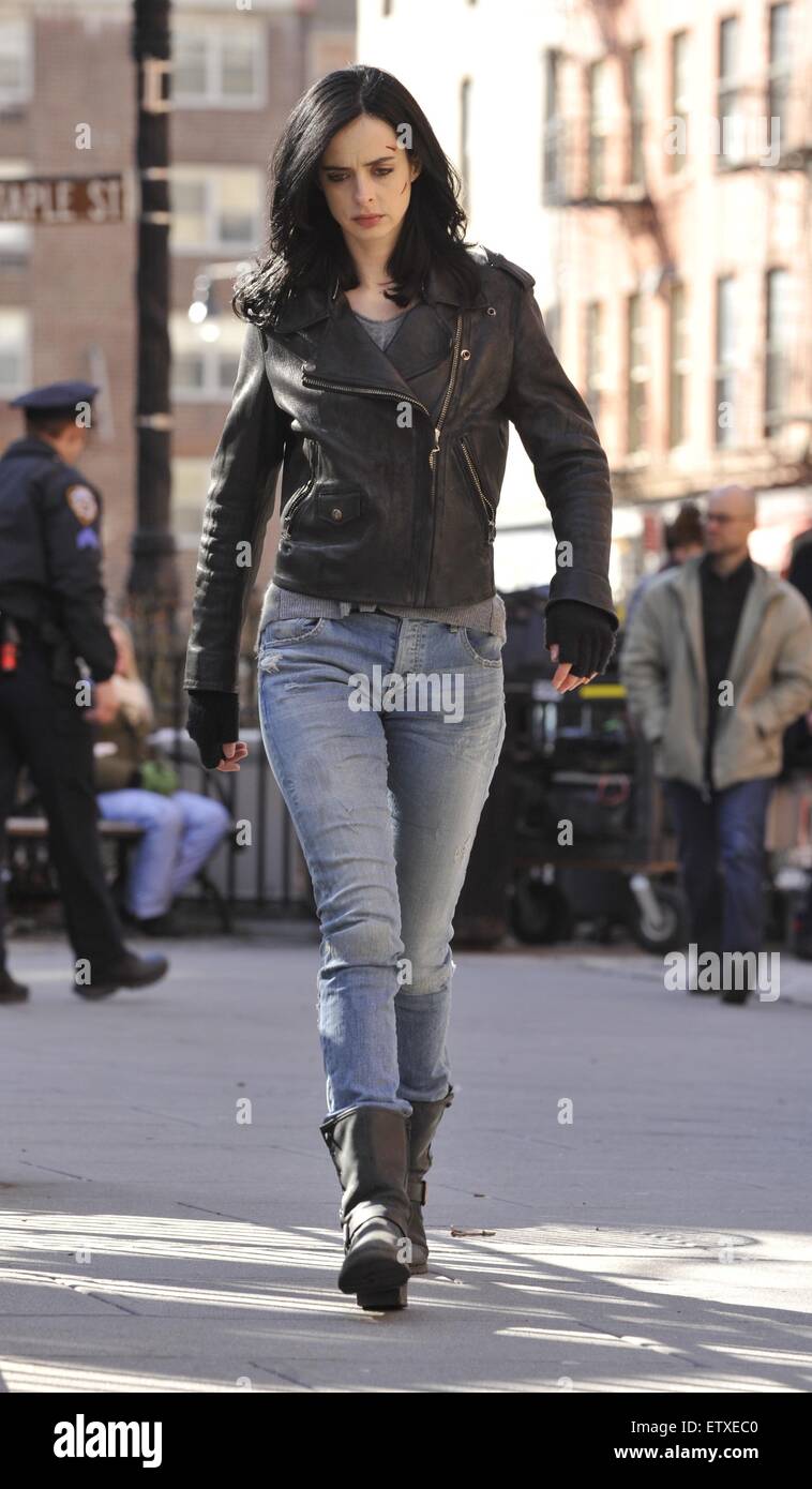 Krysten Ritter on the Jessica Jones set Featuring: Krysten Ritter Where ...