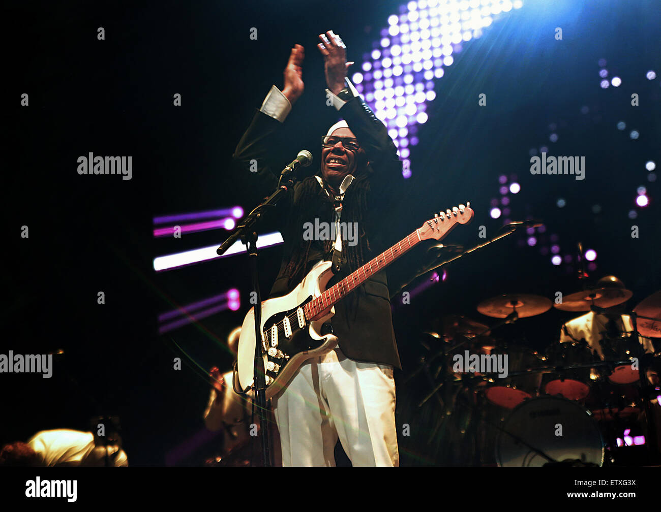 Chic featuring Nile Rodgers performing live on stage at Manchester O2 ...