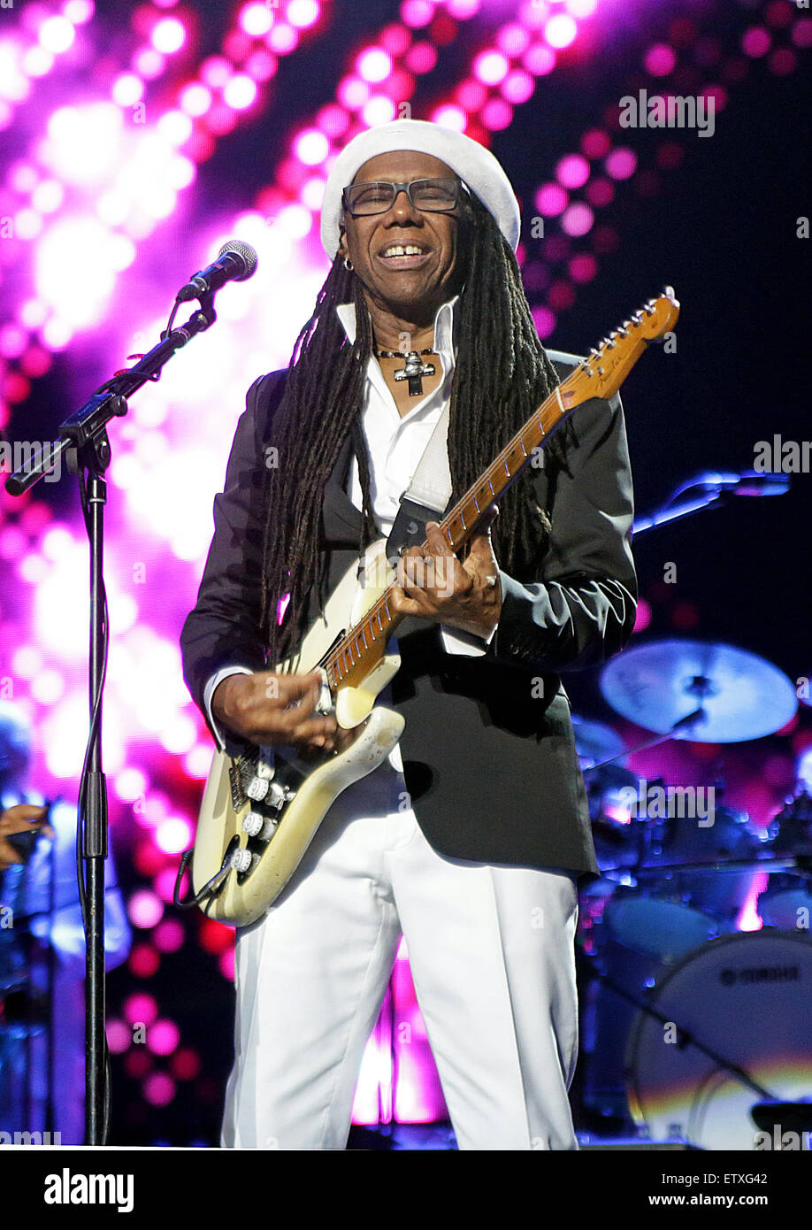 Chic featuring Nile Rodgers performing live on stage at Manchester O2 ...