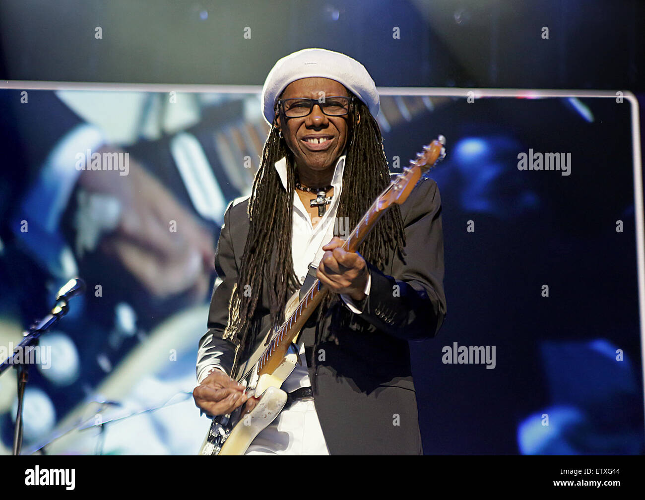 Chic featuring Nile Rodgers performing live on stage at Manchester O2 ...