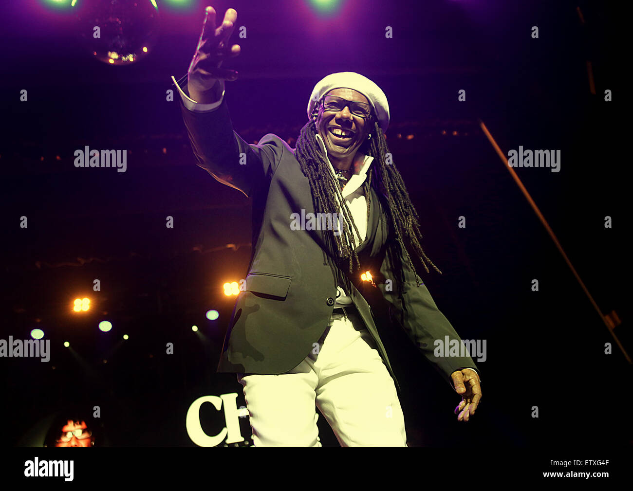 Chic featuring Nile Rodgers performing live on stage at Manchester O2 ...