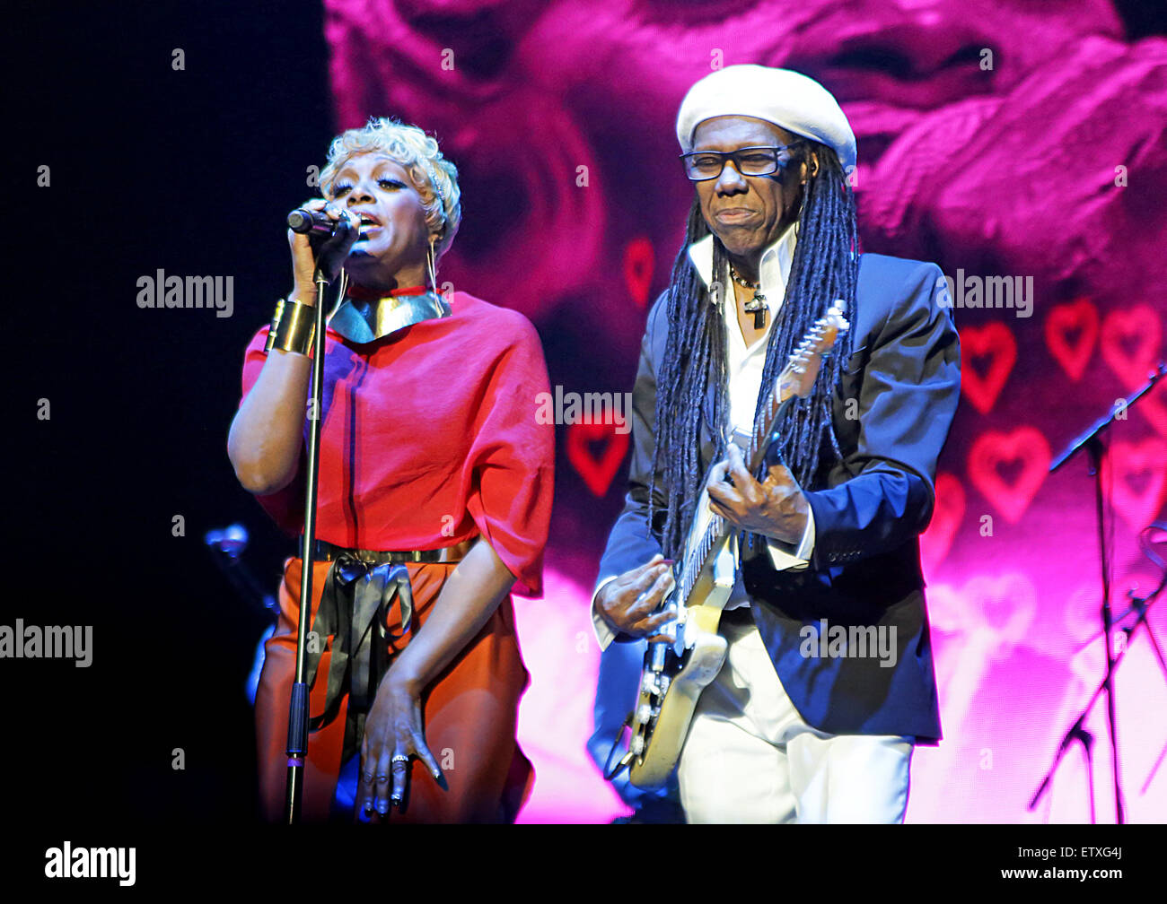Chic featuring Nile Rodgers performing live on stage at Manchester O2 ...