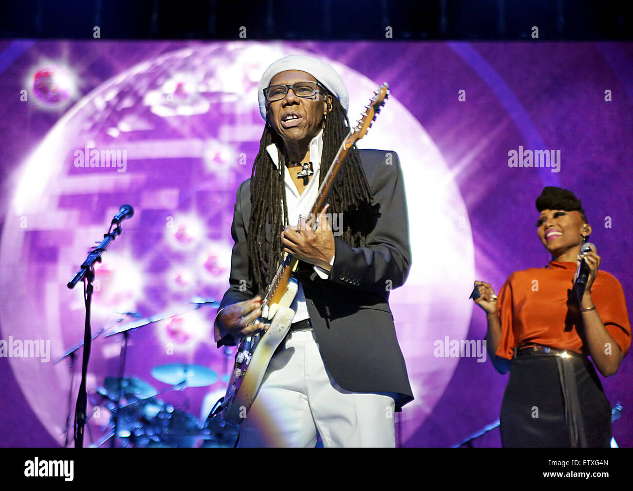 Chic featuring Nile Rodgers performing live on stage at Manchester O2 ...