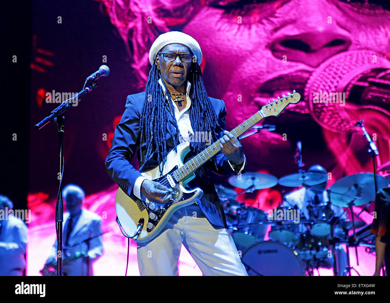 Chic featuring Nile Rodgers performing live on stage at Manchester O2 ...