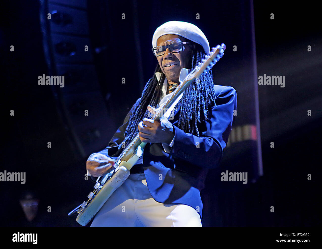 Chic featuring Nile Rodgers performing live on stage at Manchester O2 ...