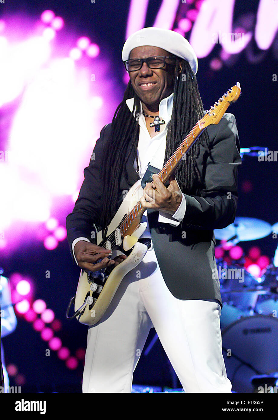 Chic featuring Nile Rodgers performing live on stage at Manchester O2 ...