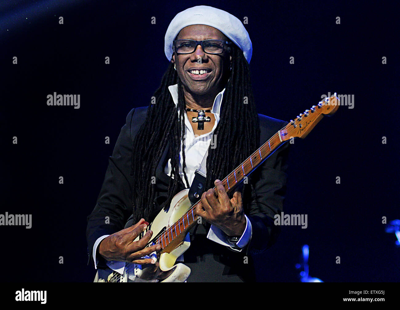 Chic featuring Nile Rodgers performing live on stage at Manchester O2 ...
