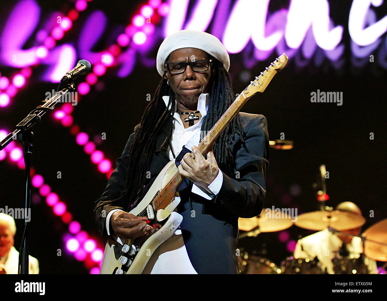 Chic featuring Nile Rodgers performing live on stage at Manchester O2 ...