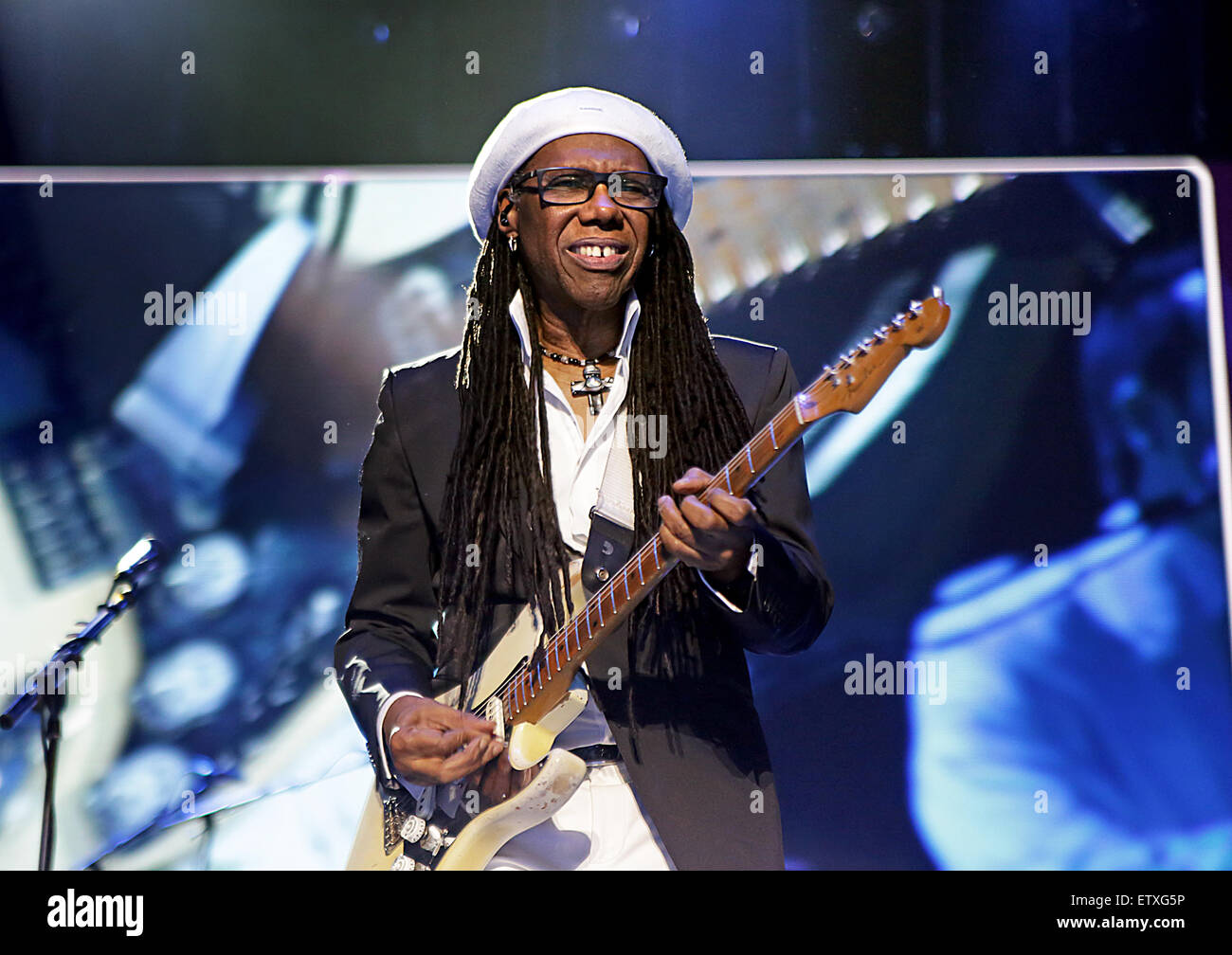 Chic featuring Nile Rodgers performing live on stage at Manchester O2 ...