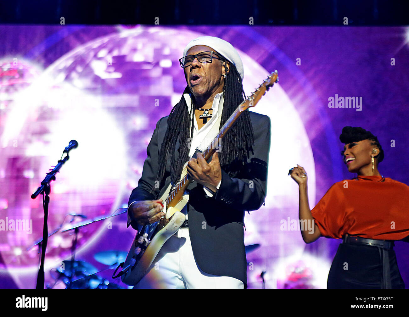 Chic featuring Nile Rodgers performing live on stage at Manchester O2 ...