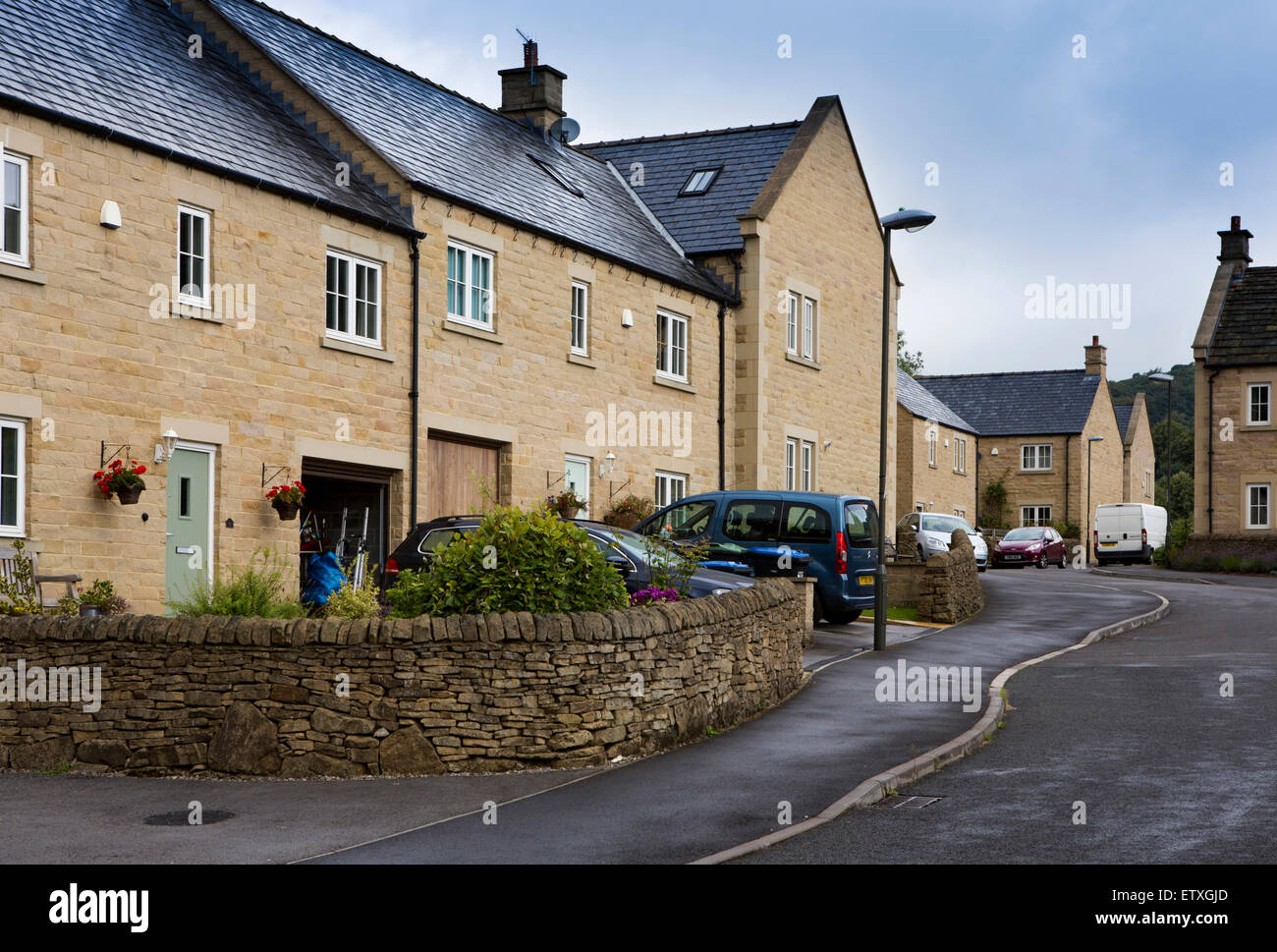 UK, England, Derbyshire, Eyam, Glebe Park on Glebe Mine site, newly ...